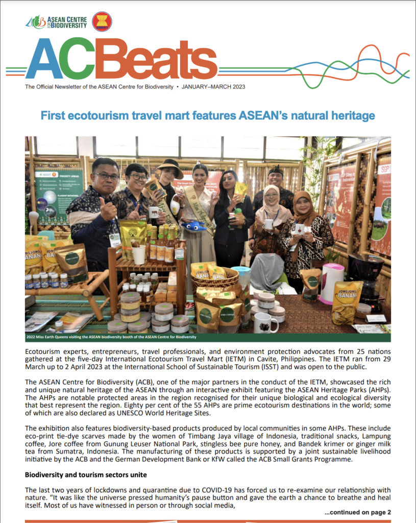 The ACB - ASEAN Centre for Biodiversity